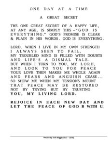 A Great Secret – Jack Briggs (1933-2016)